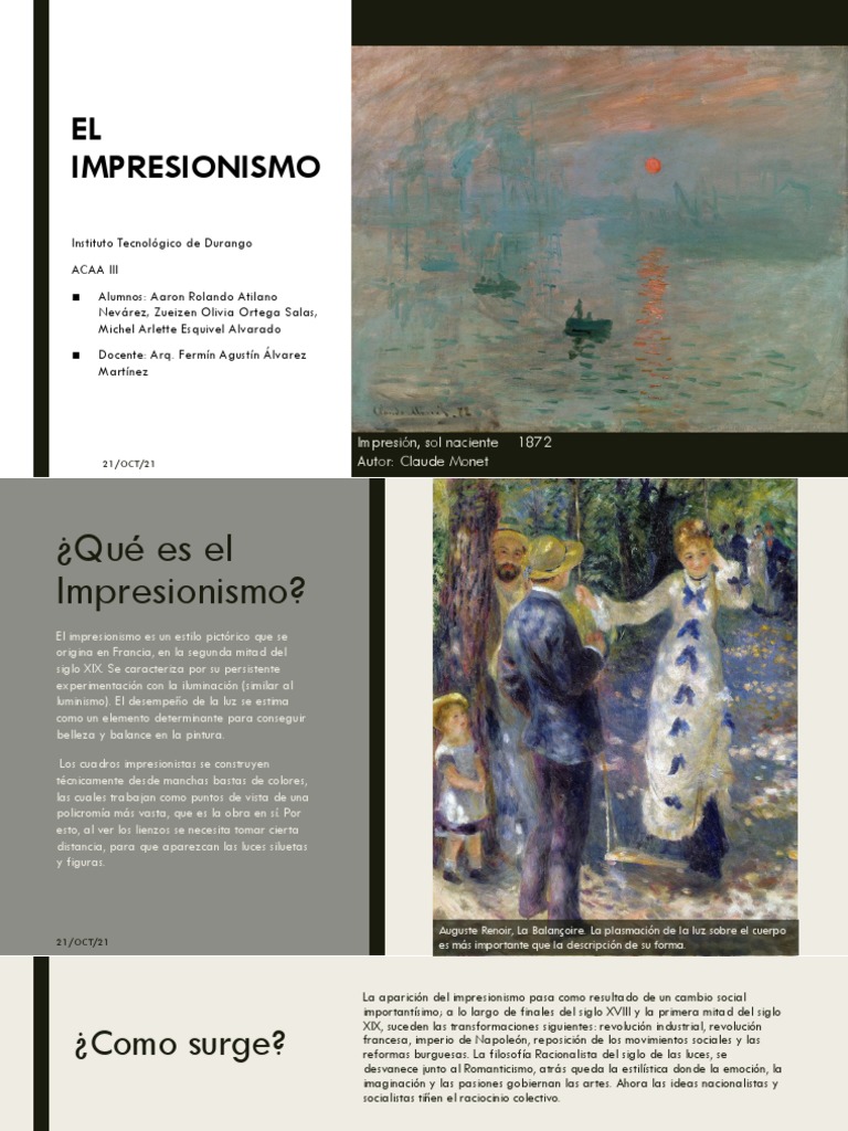 El Impresionismo | PDF | Claude Monet | Impresionismo