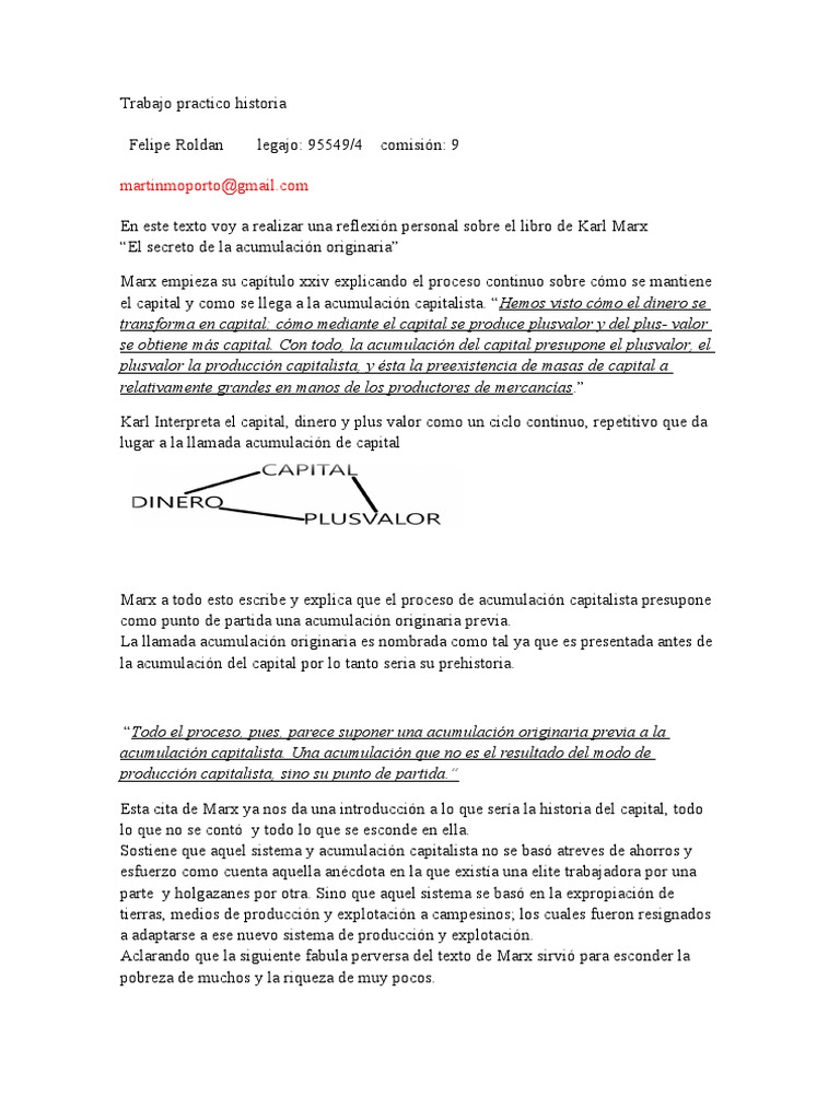 Borrador TP Historia Felipe Roldan | Descargar gratis PDF | Capital ...