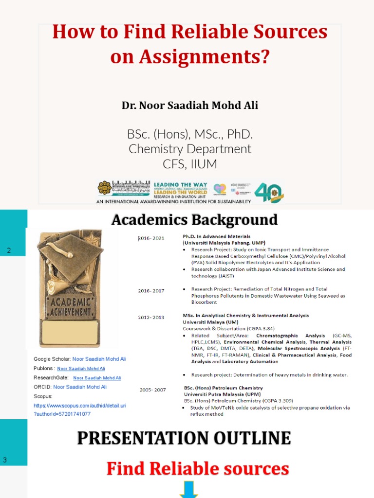 How To Find Reliable Sources On Assignment-Dr NSMA | PDF | Science ...