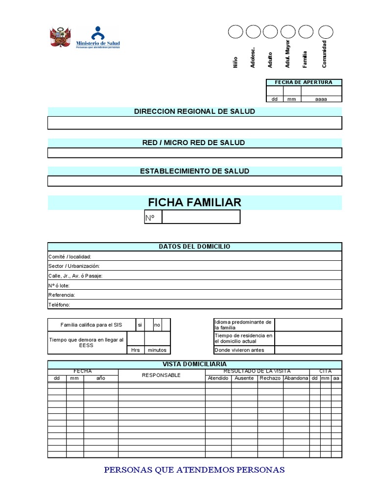 Ficha Familiar para Salud Comunitaria | PDF