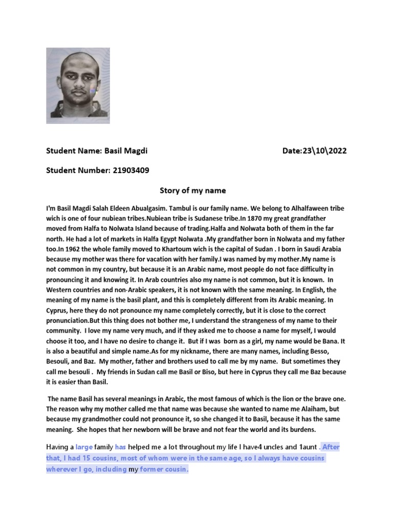 Story of My Name | PDF