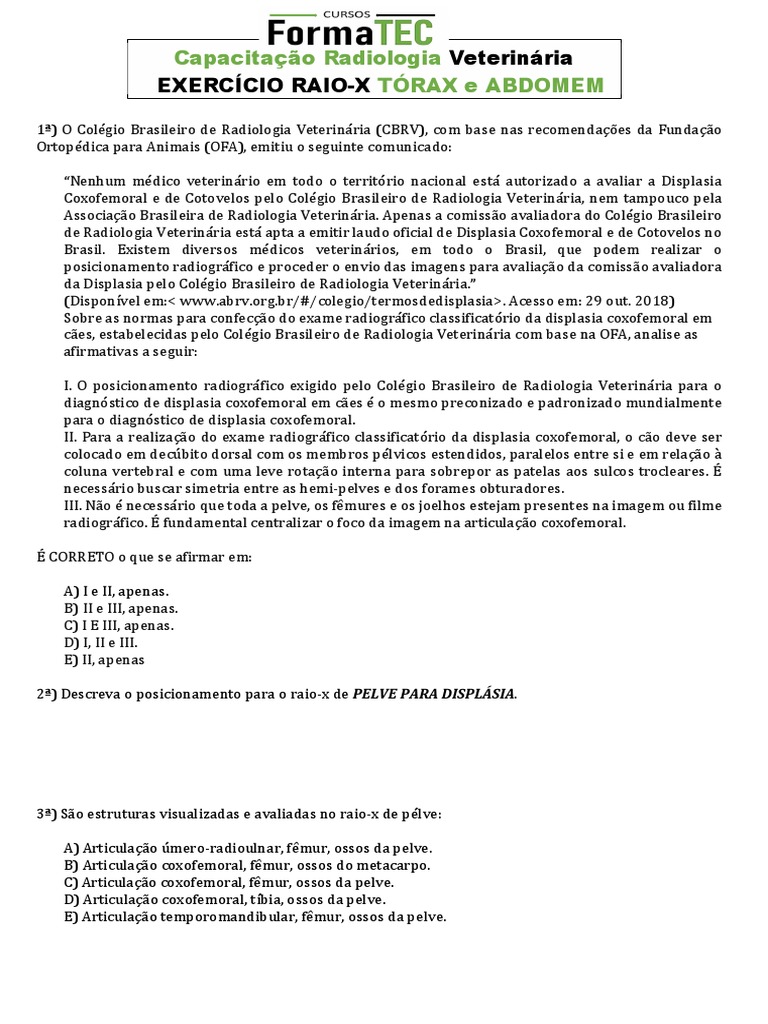 Radiologia Veterinária: Normas e Posicionamentos para Exames de ...