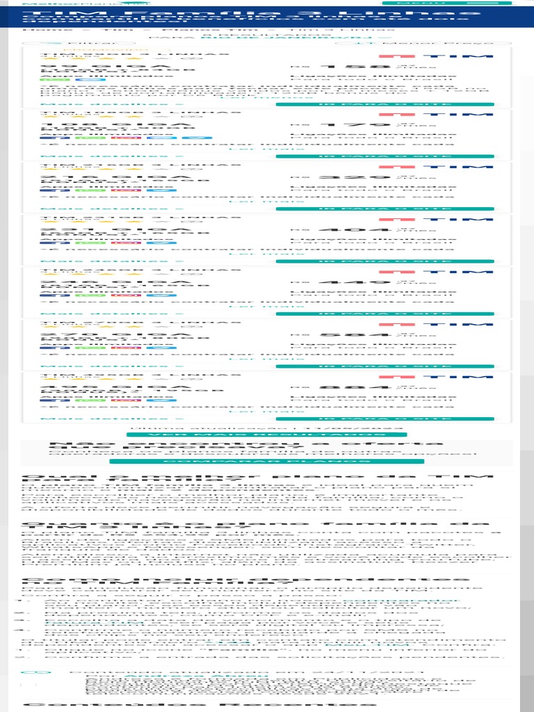 Planos de Celular Tim Família 3 Linhas Ou Mais - Maio 2023 | PDF ...