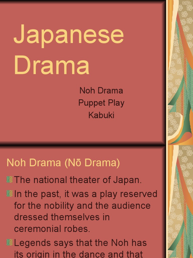 Japanese Drama: Noh Drama Puppet Play Kabuki | PDF | Theatre ...