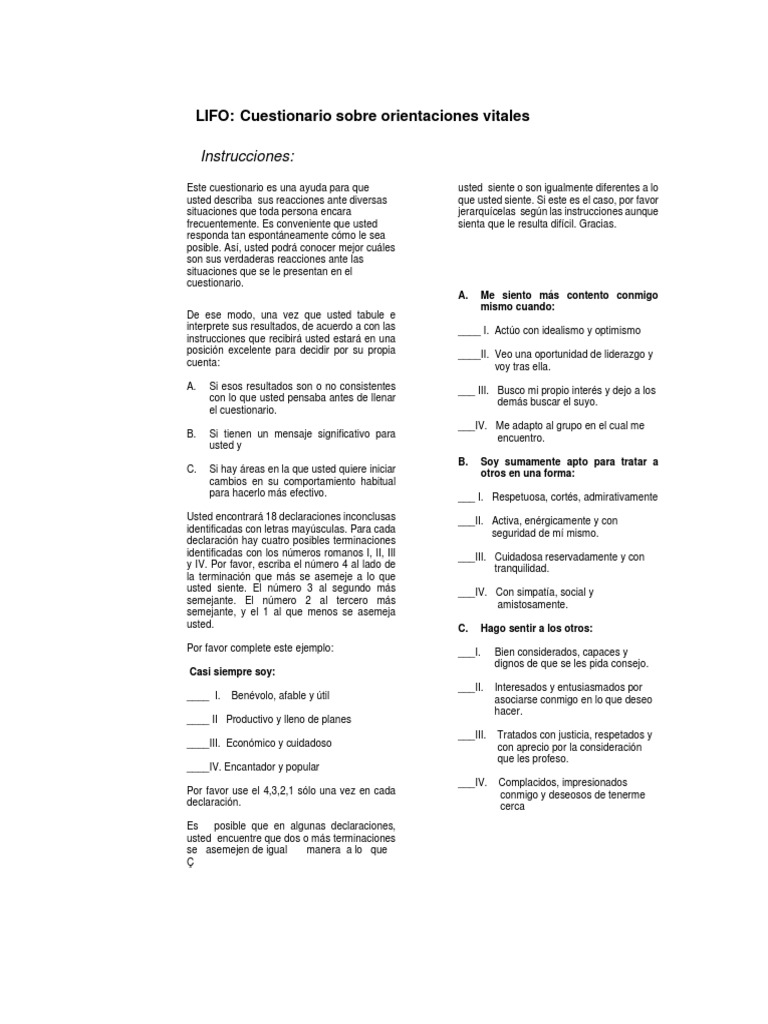 LIFO - Cuestionario | PDF