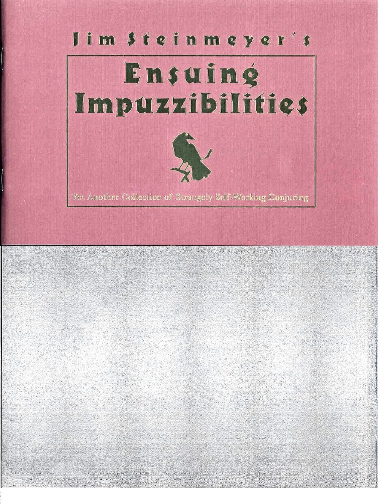 Ensuing Impuzzibilities Jim Steinmeyer | PDF