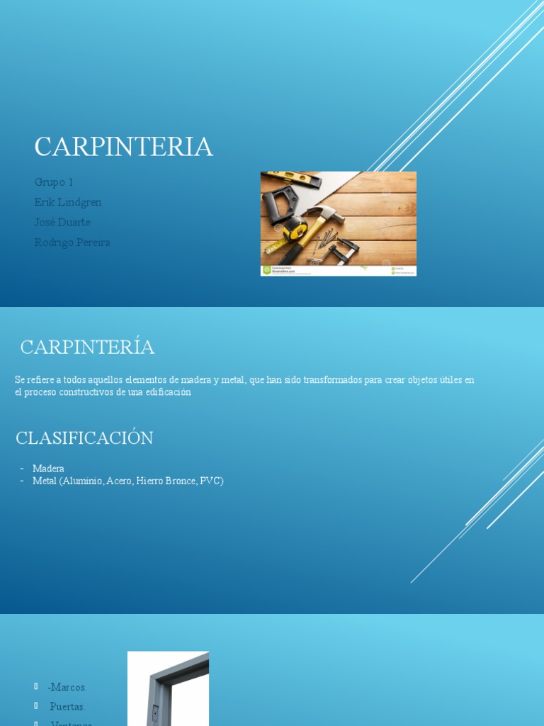 CARPINTERIA PPT | PDF | Ventana | Carpintería