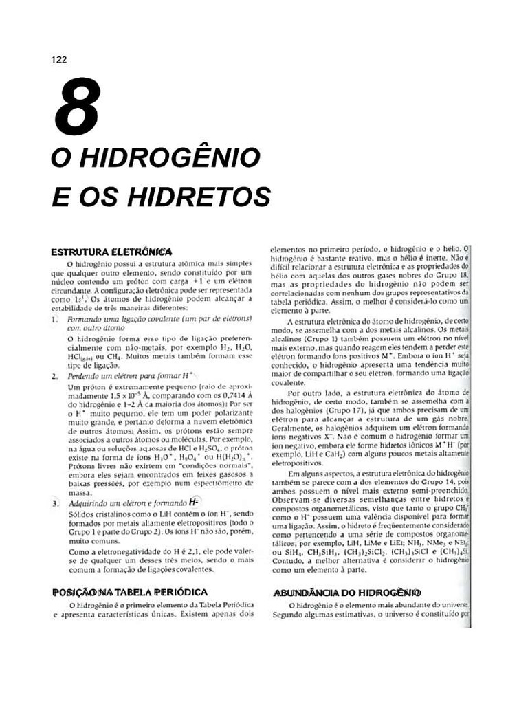 Hidrogênio Cap 8 J.D. Lee | PDF