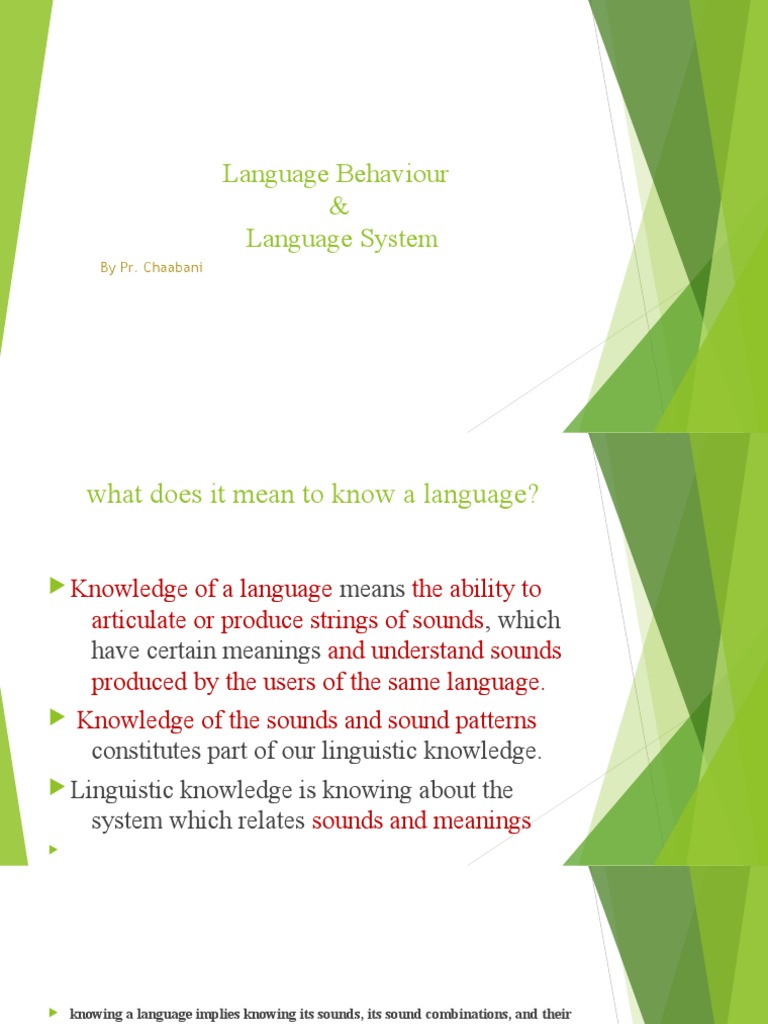 Language behaviour and language system (2) | PDF