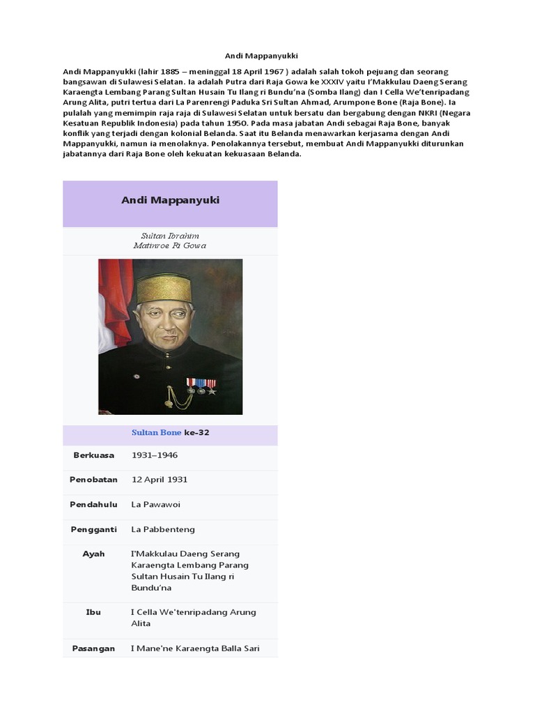 Andi Mappanyukki | PDF