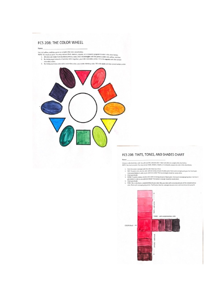 Color Wheel Tints Tones Shades | PDF