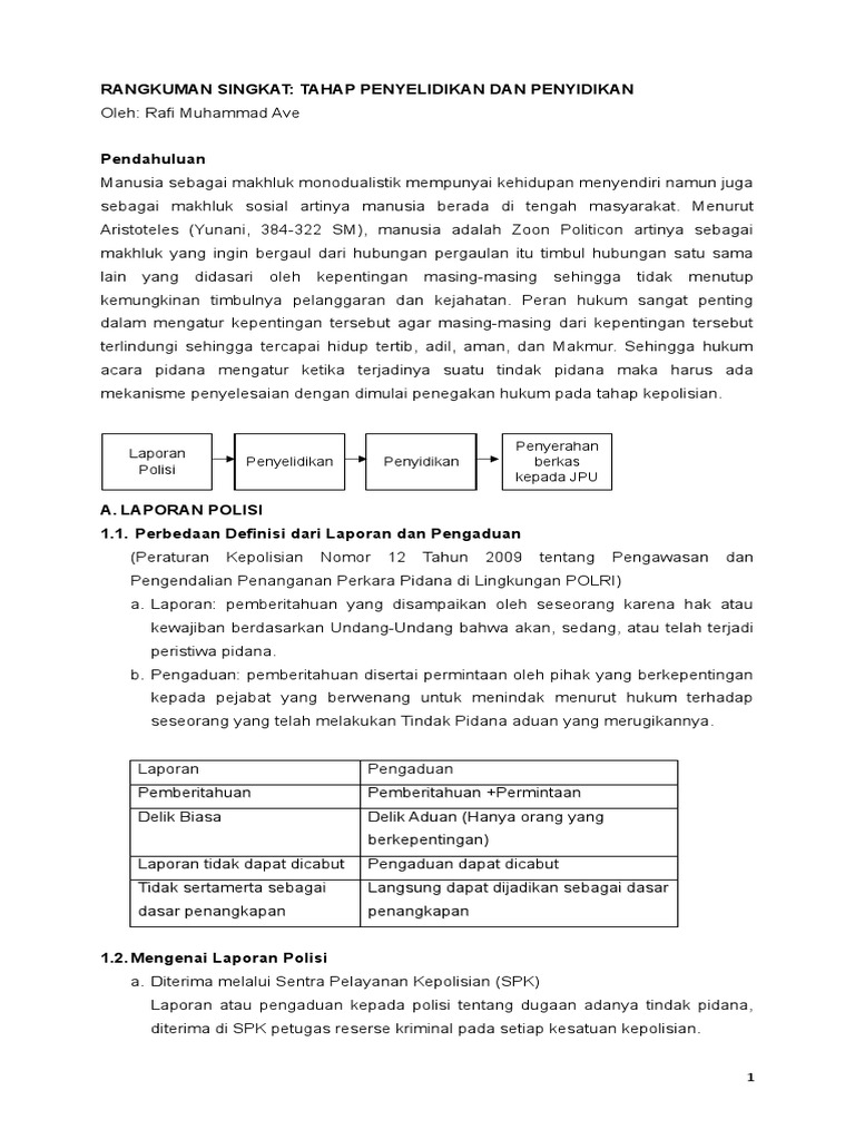 Penyelidikan Dan Penyidikan | PDF