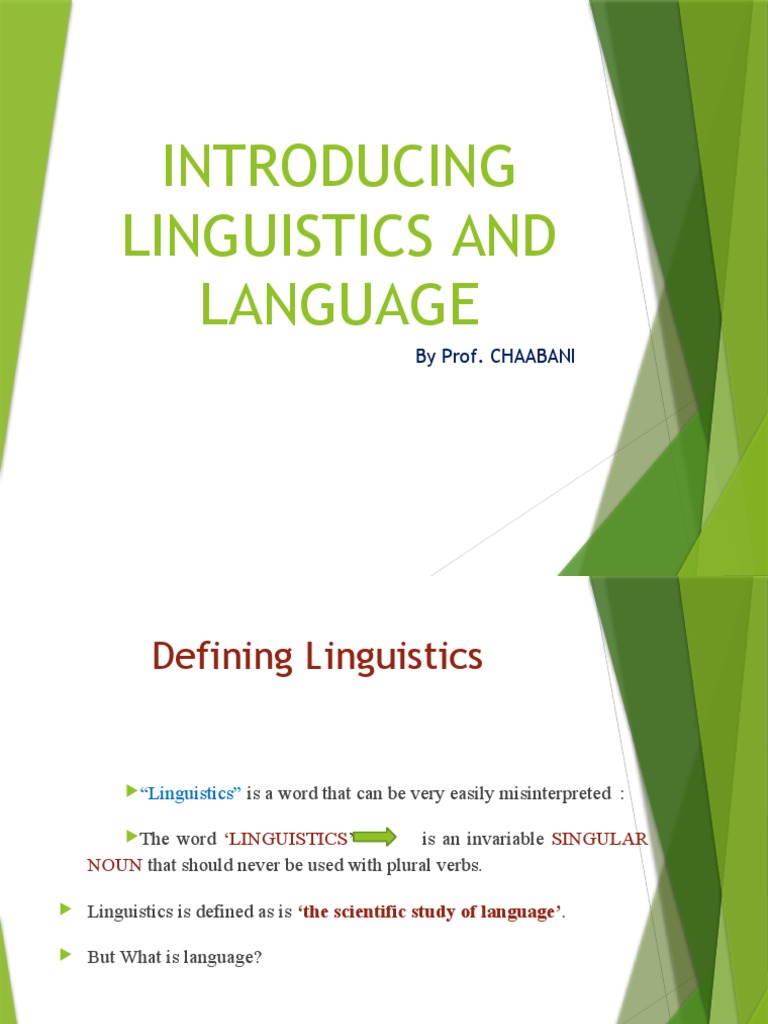Introduction to Linguistics and Language | PDF | Linguistics ...