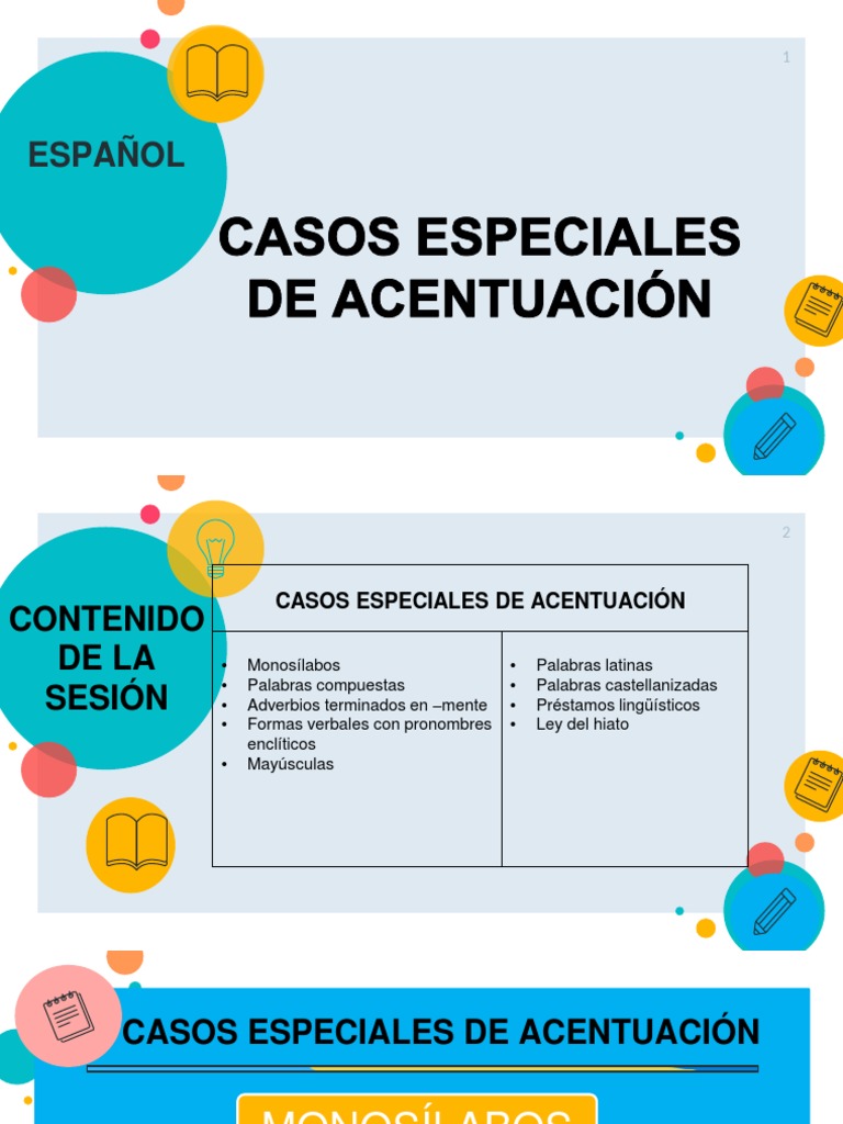 Casos Especiales de Acentuacion | PDF | Fonética | Idiomas