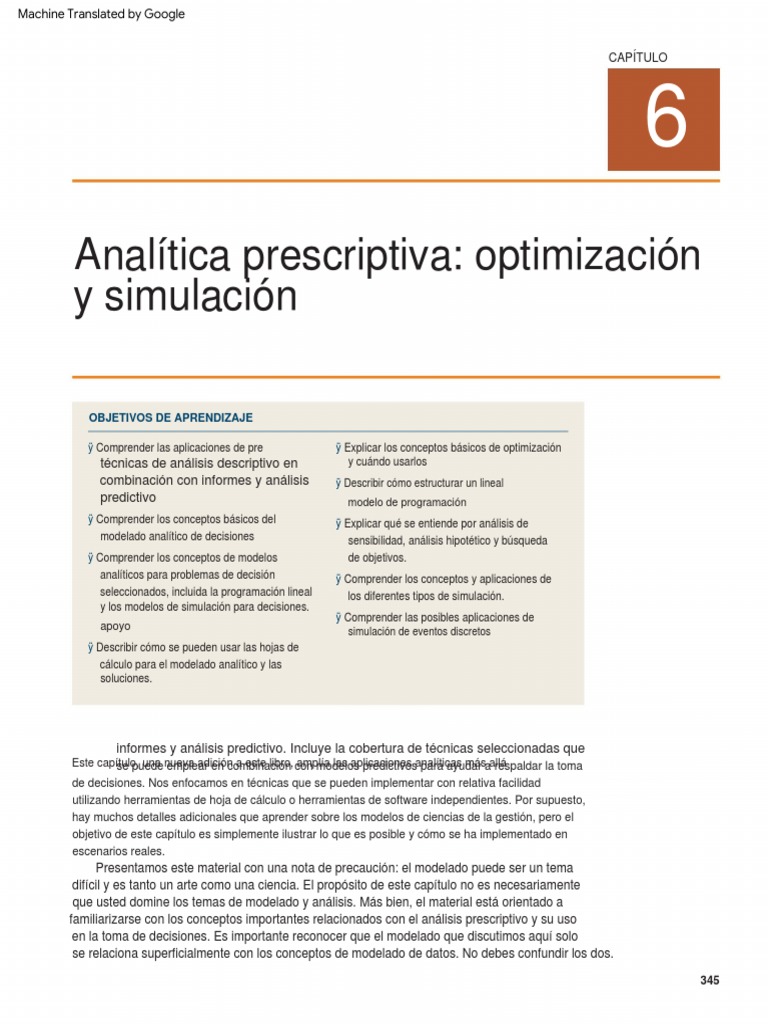 Capitulo 6 ESP | PDF | Simulación | Toma de decisiones