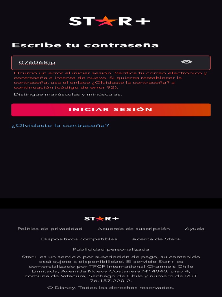 Iniciar Sesión Star+ | PDF