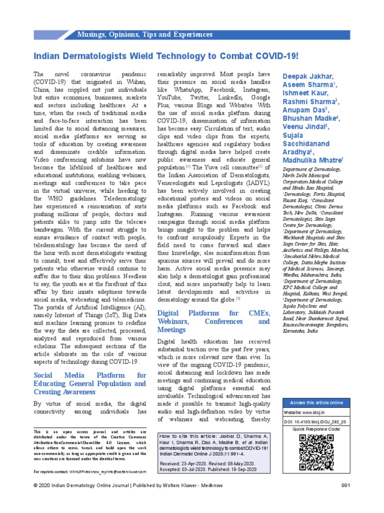 Tele India 3 | PDF | Internet Of Things | Dermatology