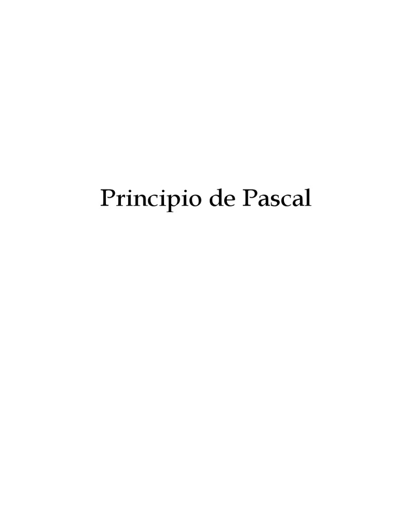 Ley o Principio de Pascal | PDF