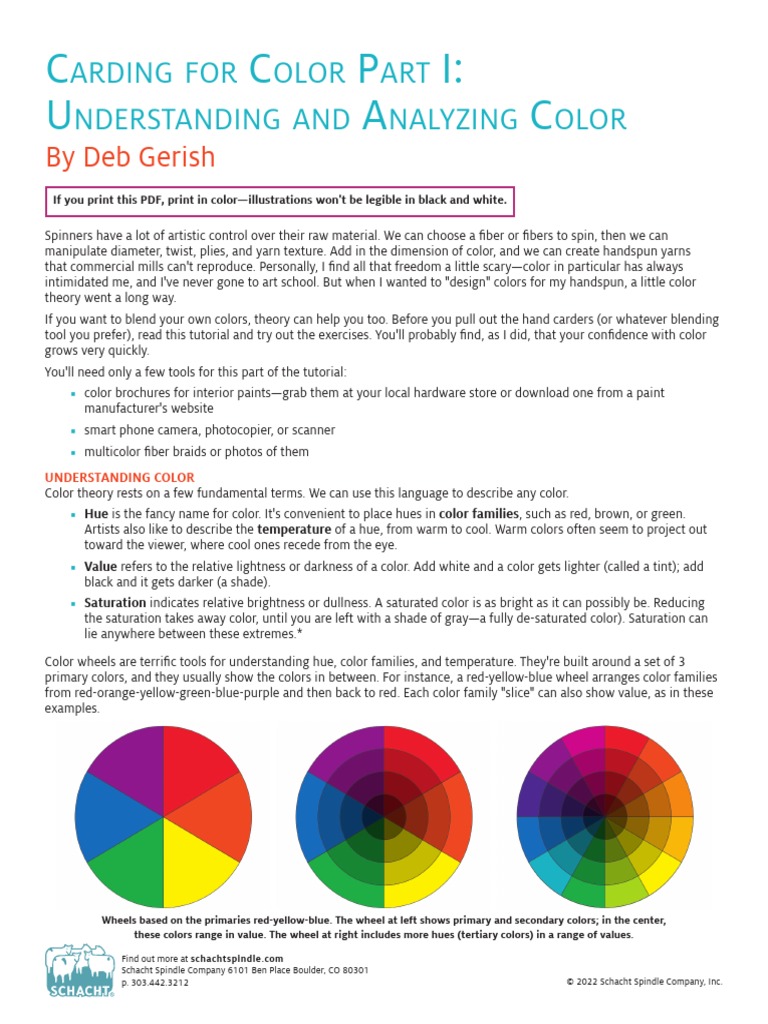 Color Theory for Spinners: A Guide | PDF | Multidimensional Signal ...