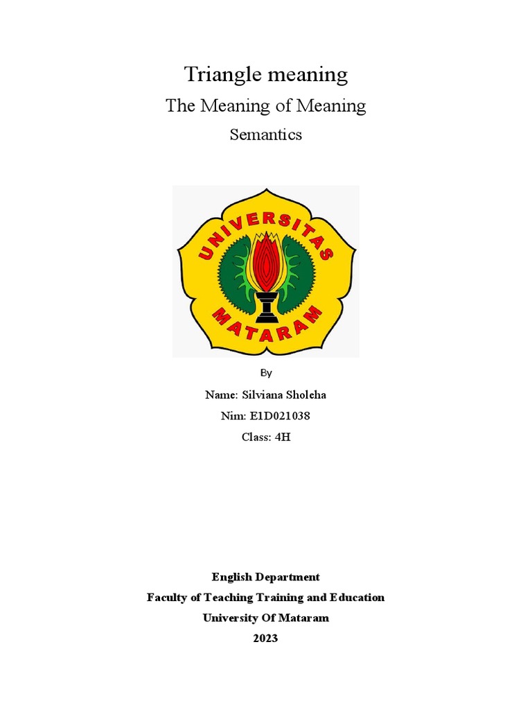 Understanding the Semantic Triangle | PDF | Theory | Concept