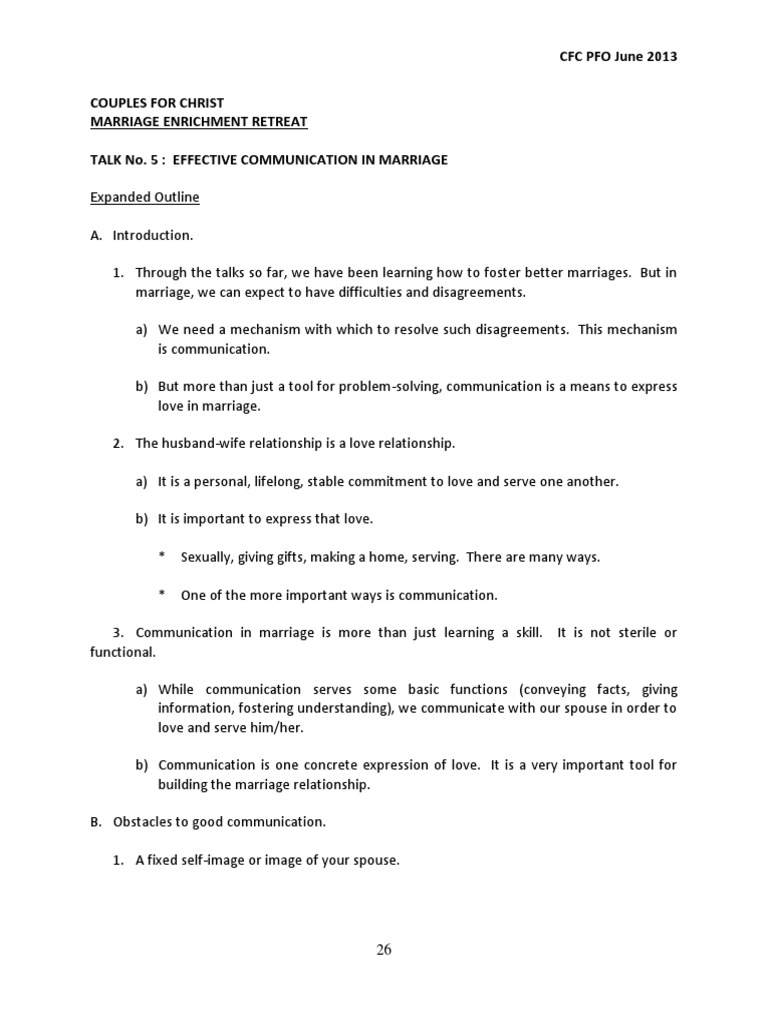 MER 1 Talk 5 - Effective Communication in Marriage | PDF