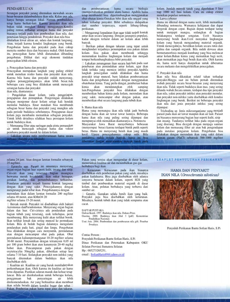 Hama Dan Penyakit Ikan Nila Sofian Haris, S.Pi | PDF