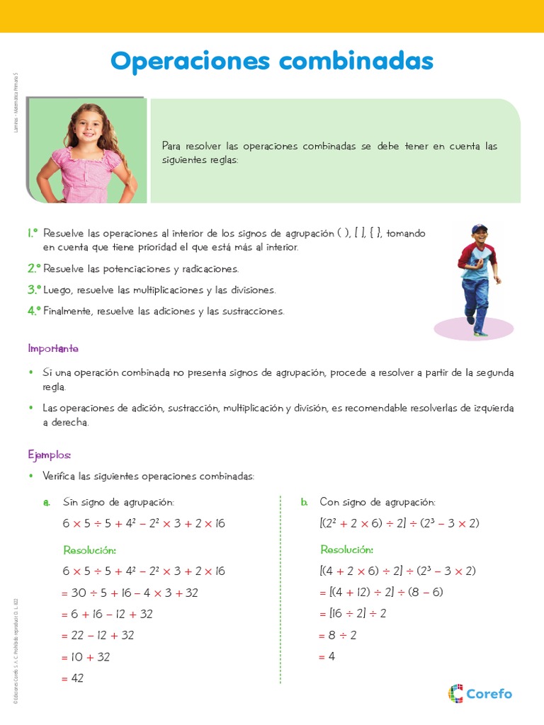 Lámina - Operaciones Combinadas | PDF