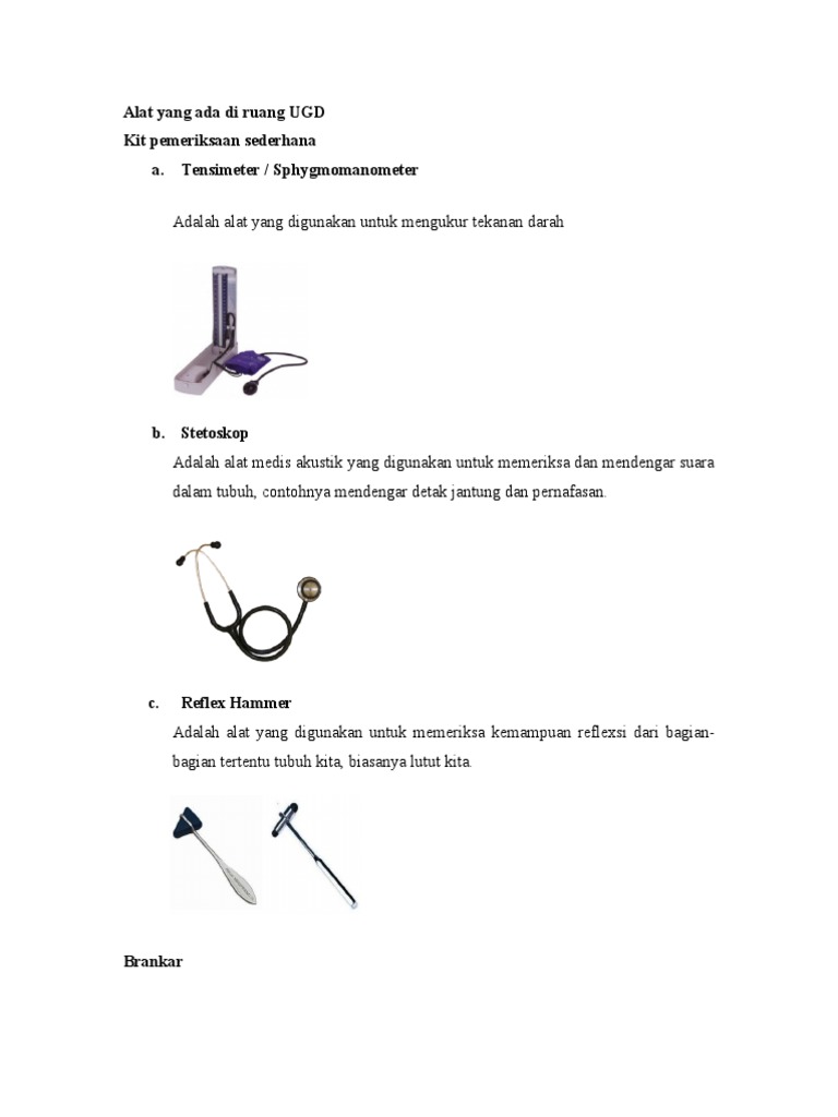Alat Di Ruang Igd | PDF