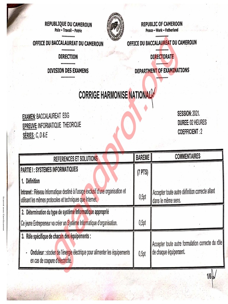 Correction Informatique BAC CD 2021 | PDF