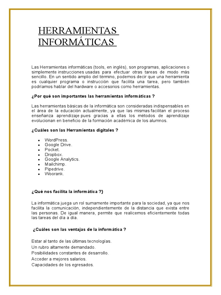 HERRAMIENTAS INFORMATICAS individualLL | PDF