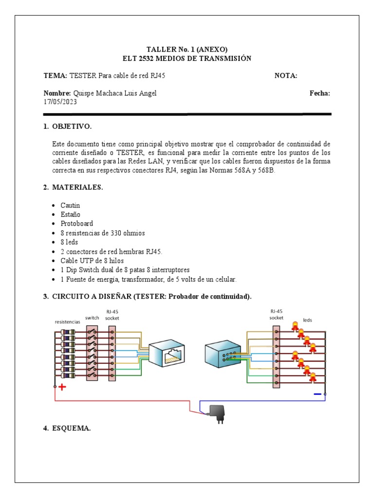 2532 P1 Probador Cable de Red 23-1 (ANEXO) | PDF | Componentes ...