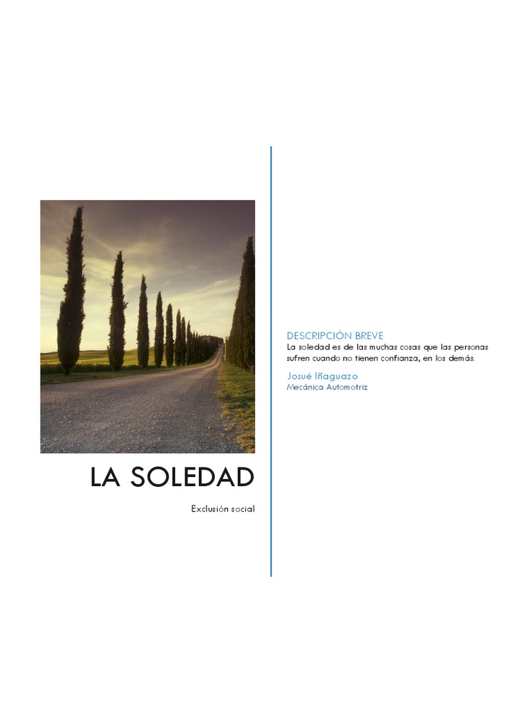 Impacto de la Soledad en la Sociedad | PDF | Soledad | Sicología