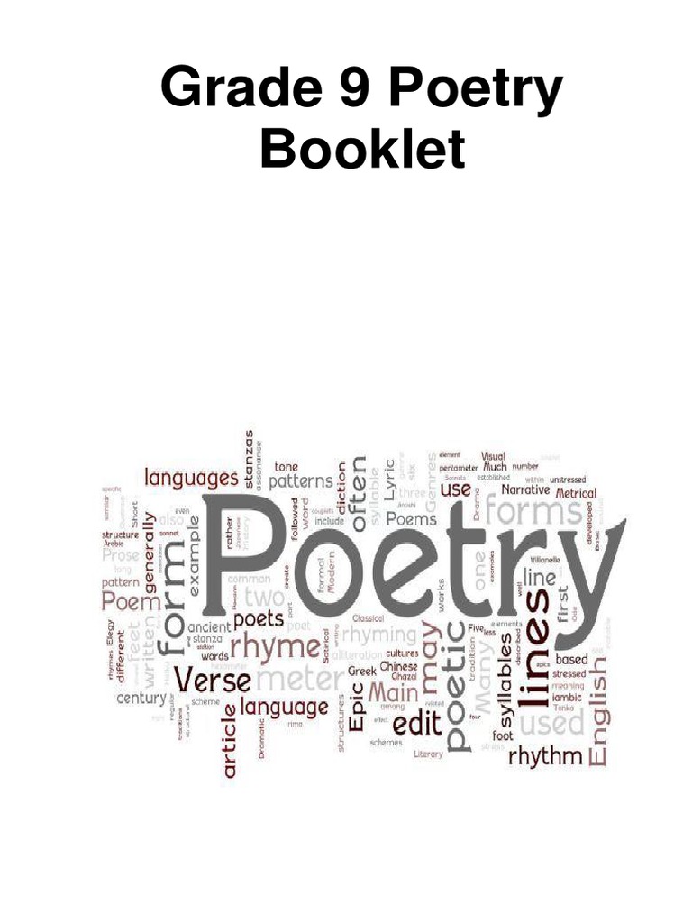 Poetry Booklet GR 9 Copy-1 | PDF | Poetry | Metre (Poetry)