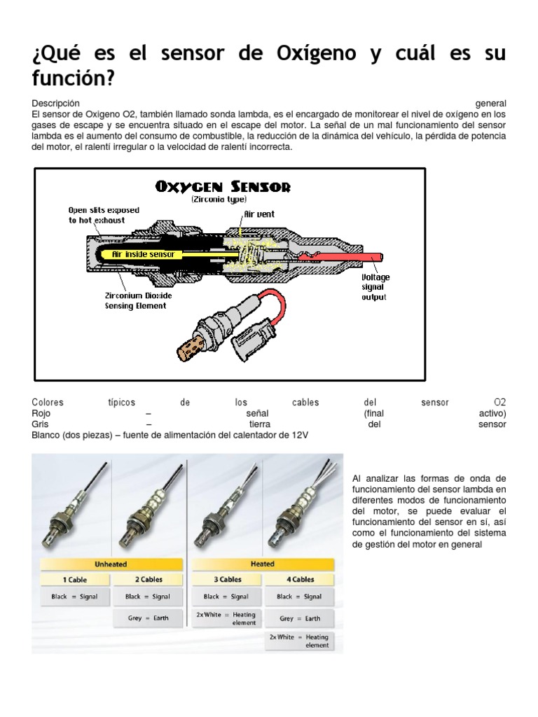 Qué Es El Sensor de Oxígeno y Cuál Es Su Función | PDF | Ciencias ...