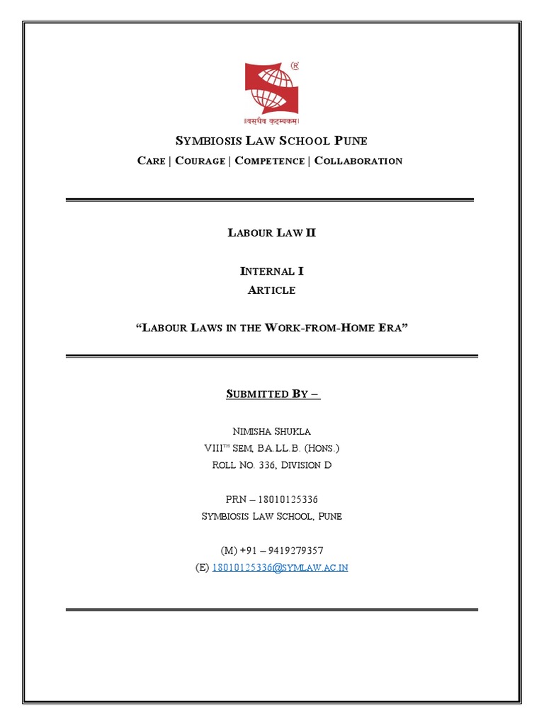 Labour Laws For Work From Home | PDF | Employment | International Labour Organization