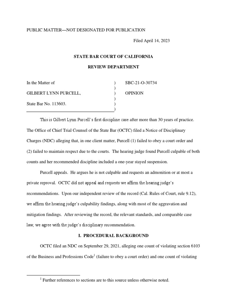 California State Bar Court Engages in Regulation by Enforcement | PDF