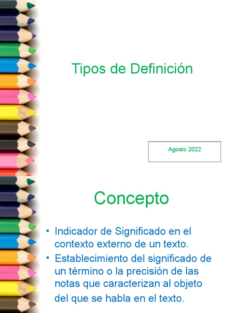 Clasificación de Tipos de Definición | PDF | Definición | Palabra