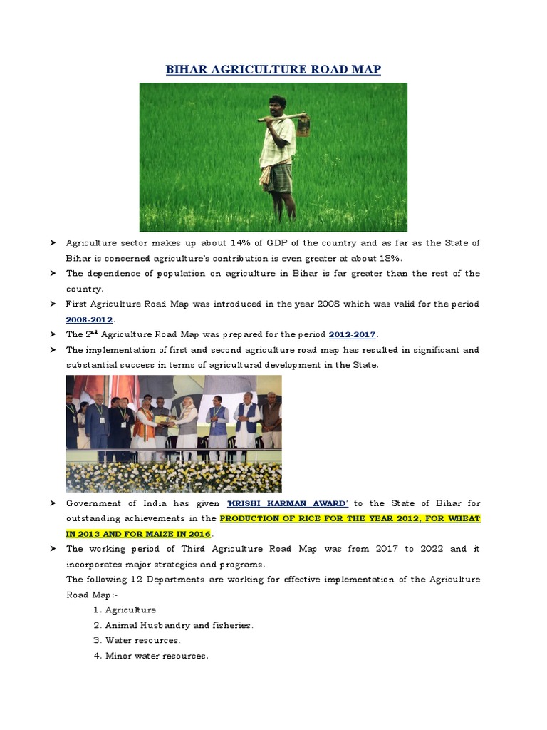 Bihar Agriculture Raod Map | PDF