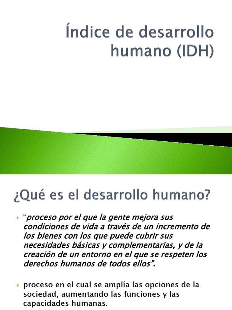 Índice de Desarrollo Humano (IDH) | PDF | Índice de Desarrollo Humano ...