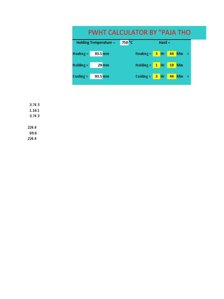 PWHT Calculator | PDF