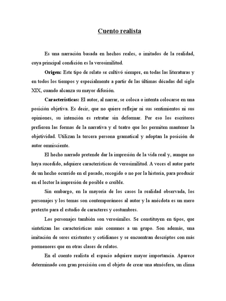 Cuento Realista | PDF
