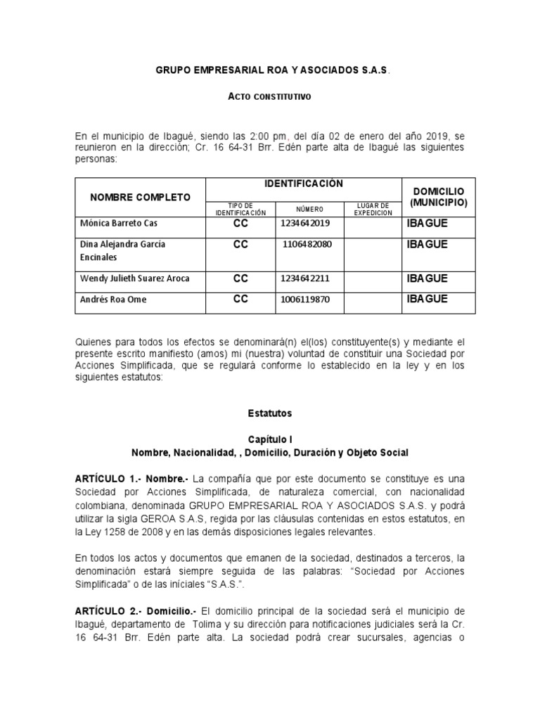 Contabilidad Financiera II - Minuta de Constitucion | PDF | Dividendo | Compartir (Finanzas)