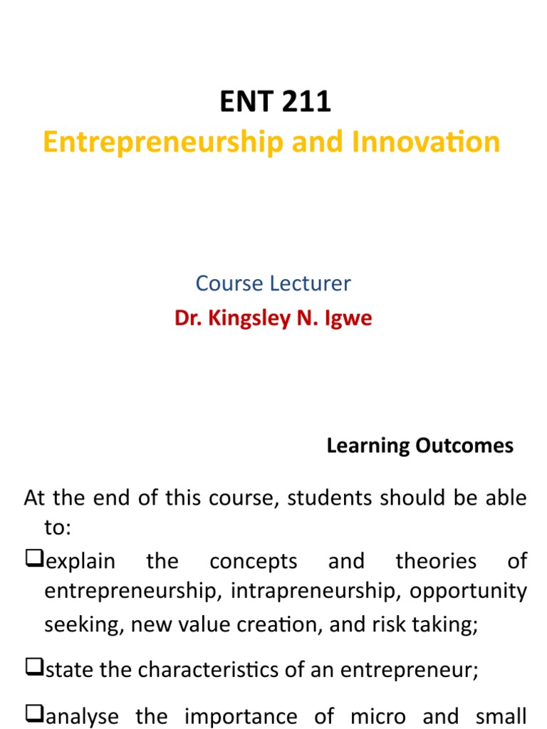 Ent 211 | PDF | Entrepreneurship | Cognition