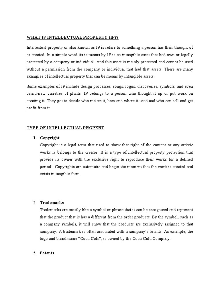What Is Intellectual Property (Ip) ? | PDF | Intellectual Property | Trade Secret