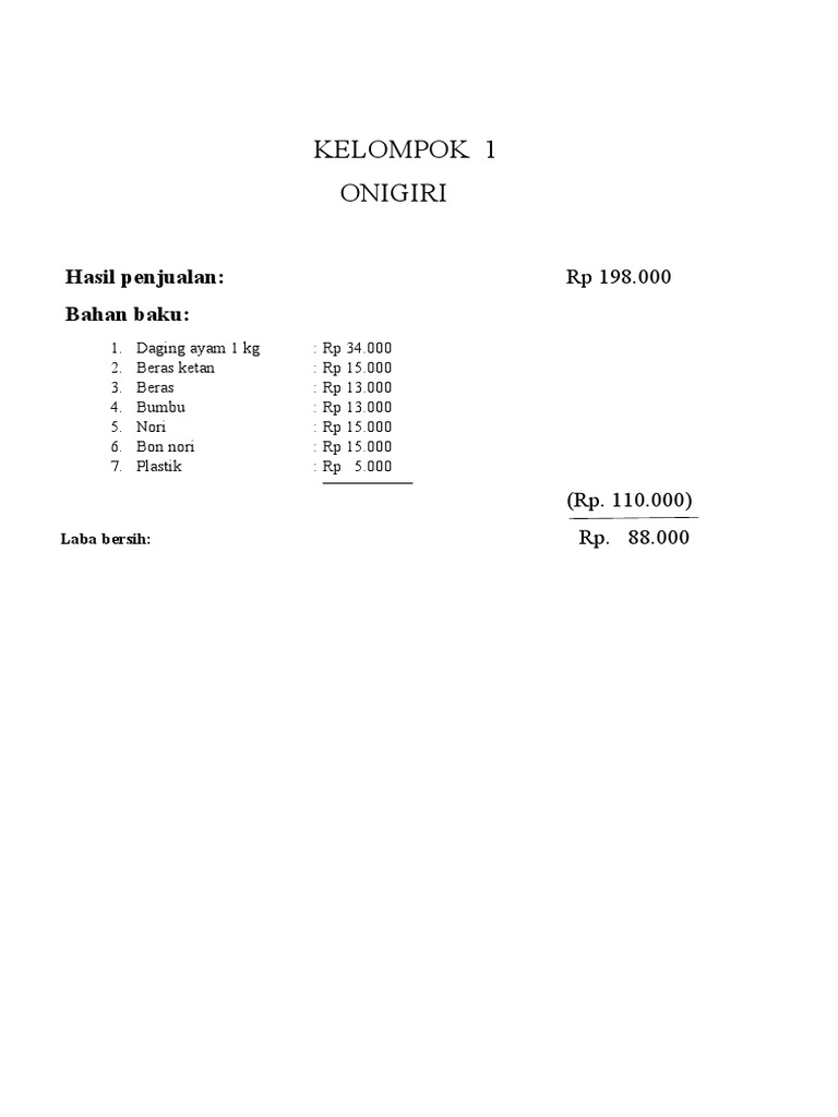 Lap. Laba Rugi - 1 | PDF