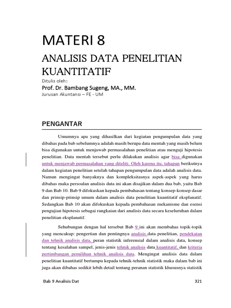 Materi 8 - Analisis Data | PDF