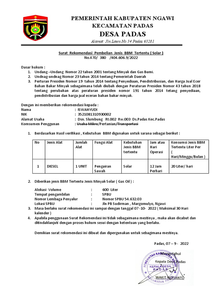 REKOM BBM TERBARU Wanci | PDF