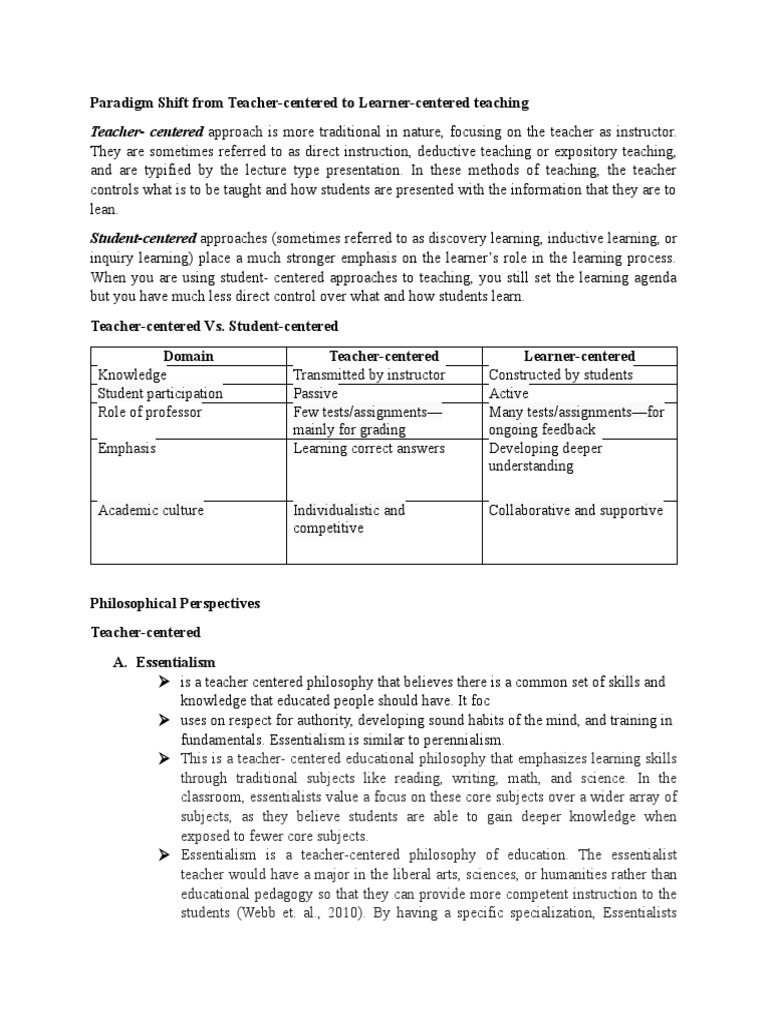 Paradigm Shift From Teacher | PDF