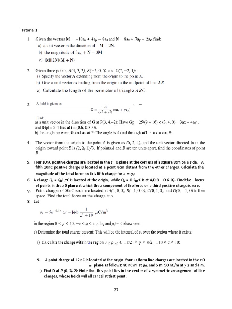 Tutorial Part A | Download Free PDF | Euclidean Vector | Differential ...
