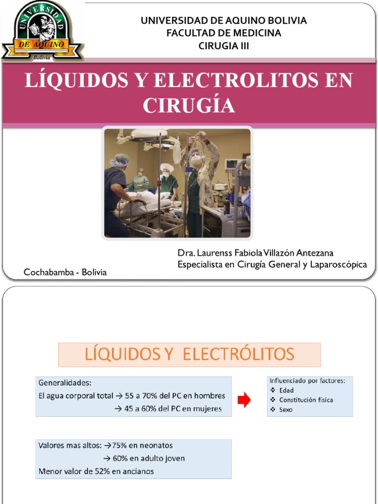 Liquidos y Electrolitos en Cirugia | Descargar gratis PDF | Sodio | Electrólito